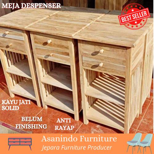 Jual Meja Tempat Despenser Galon Coffee Table Kayu Jati Minimalis Blm ...