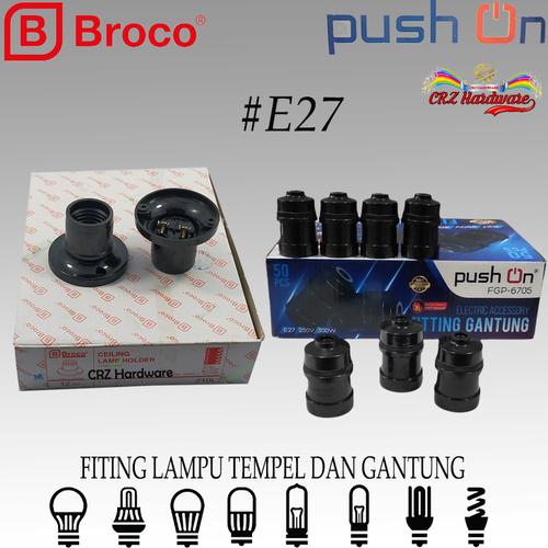 Jual Fiting Fitting Lampu Gantung Dan Tempel Plafon Hitam BROCO ...