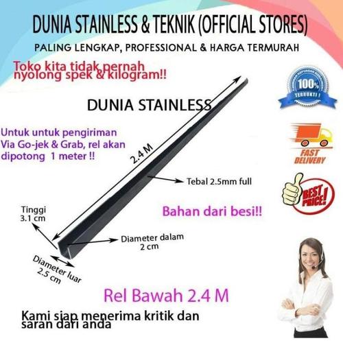 Jual Rel besi bawah 2.4m garasi|pintu besi|penyekat ruangan interior ...