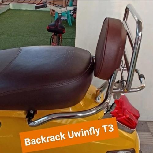 Jual Backrack Motor listrik UwinflyT3 Plus Bantalan - chrome hitam ...