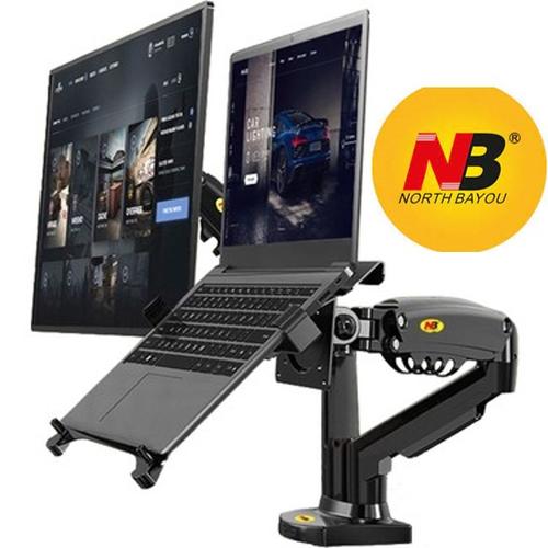 Jual bracket monitor meja double Arm NBF160 dan Tray Laptop Breket ...