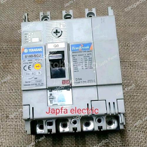 Jual MCCB ELCB Terasaki TemBreak S160-SCJ 4 Pole 40 Ampere 15kA Japan ...