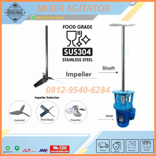 Jual Agitator Mixer Kimia SS304 0.75KW 1HP 3 Phase 2 Pole With Gearbox ...