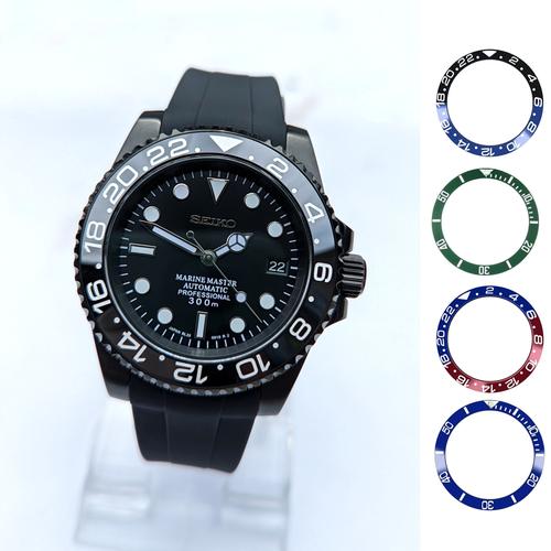 Promo Mod Seiko BLACK SUB NH35 Automatic 40mm Sapphire Rubber Strap ...