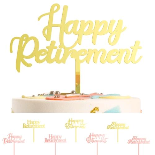 Jual topper cake kue happy retirement pension pensiun akrilik - Kota ...