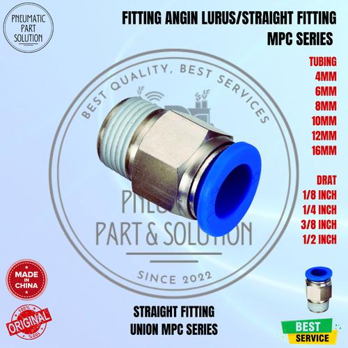 Jual Fitting Angin Straight Lurus MPC-10-02 10MM x 1/4 Inch Pneumatic ...