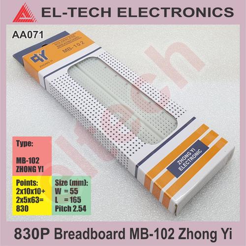 Jual Breadboard Solderless Project Prototype Board PCB Lubang IC MB102 GL12 - MB102 Zhong-Yi ...