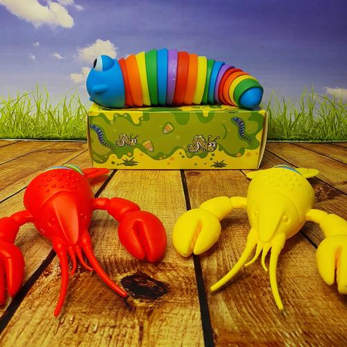 Jual Finger Slug 3D Mainan Fidget Ulat dan Lobster by Kadokado.idn ...
