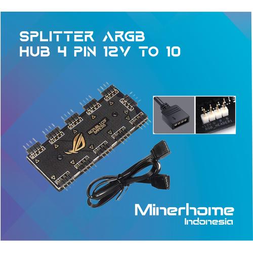 Jual Fan Hub Splitter RGB 4pin to x10 Led Strip Fan Hub Led - 4 Pin ...