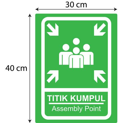 Jual Cutting Sticker Signs Titik Kumpul Assembly Point Reflektif Hijau ...