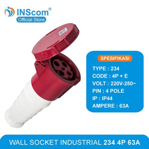 Jual SOCKET MOBILE MOUNTING 4 PIN 63A SOKET PLUG STOP KONTAK INDUSTRI ...