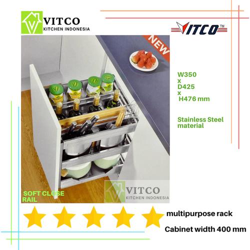 Jual VITCO 540 Multipurpose Stainless Rack/Kitchen Organizer Rack Rak ...