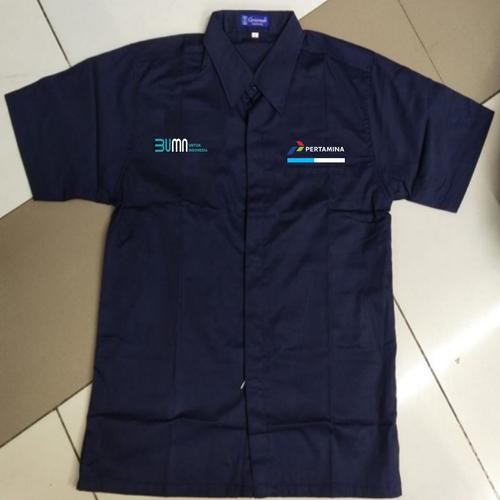 Jual Kemeja BUMN Pertamina Seragam BUMN Pertamina Navy Lengan Pendek ...