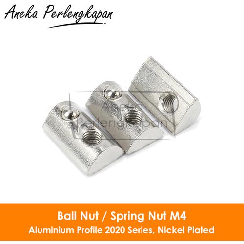 Jual Ball Nut / Spring Nut sliding M4 Aluminium Profile 2020 Series ...
