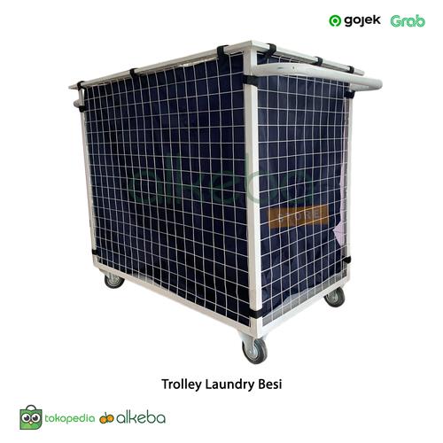 Jual Trolley Laundry linen hotel besi kokoh berkualitas dorongan cucian ...