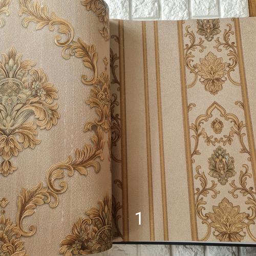 Jual Wallpaper Dinding Klasik Emas Gold Ruang Tamu Bunga Elegan Mewah ...