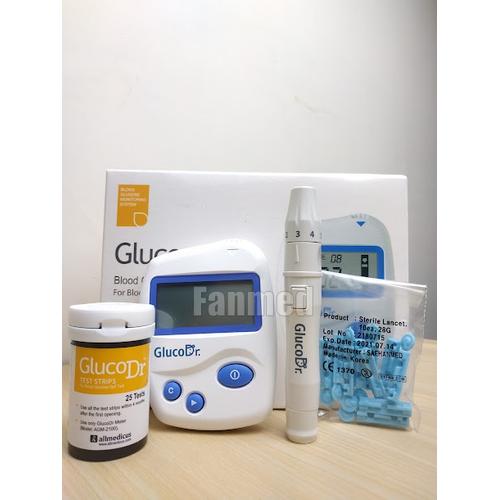 Jual PROMO Gluco Dr Paket Alat Tes Gula Darah GDA GDP Bio Sensor 25 ...