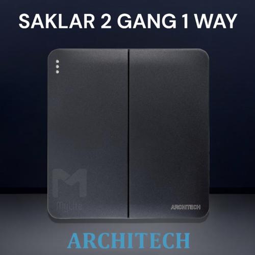 Jual Saklar Lampu Architech Infinity Black A63 Hitam 2 Gang 1 Way ...