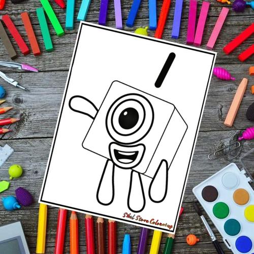 Jual Kertas Mewarnai Gambar Seri Numberblocks 1 - 10 Kertas BC 10 ...