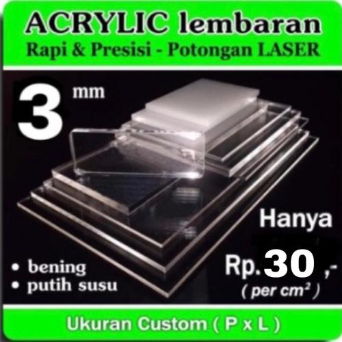 Jual Acrylic/Akrilik Lembaran Potongon Laser - Custom Persegi - 3 mm ...