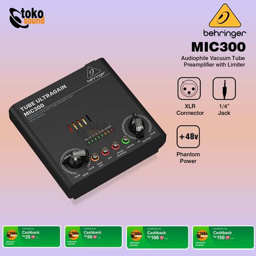 Jual Behringer MIC300 Audiophile Vacuum Tube Preamplifier with Limiter ...