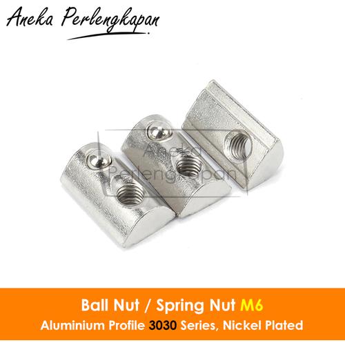 Jual Ball Nut / Spring Nut sliding M6 Aluminium Profile 3030 Series ...