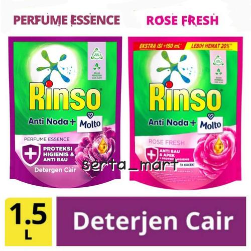Jual Rinso Molto Liquid Detergent Pouch 1.5 L Rose Fresh / Perfume ...