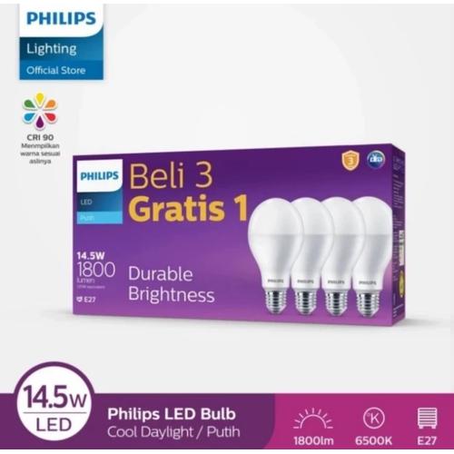 Jual LAMPU LED BULB PHILIPS 4w 6w 8w 10w 12w 14.5w WATT Putih MULTIPACK ...