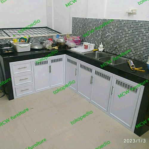Jual CUSTOM KITCHEN SET DAPUR ALUMINIUM BAWAH/PINTU + LACI. KOMP BNI 46 ...
