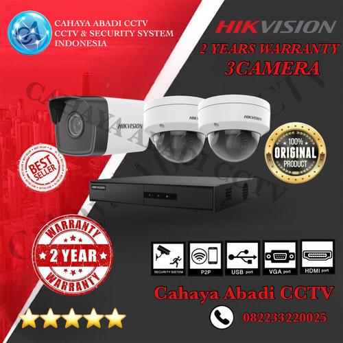 Jual PAKET CCTV IP CAMERA HIKVISION 2MP 3 KAMERA 4 CHANNEL IP CAM POE - TANPA HDD - Jakarta ...