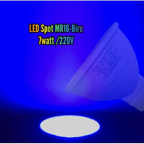 Jual Lampu LED Spot MR16 220V/Okasiwa LED 7 Watt Biru - Biru/MR16 ...