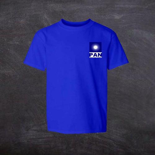 Jual Baju kaos lengan pendek partai PAN putih/biru pria/wanita murah ...