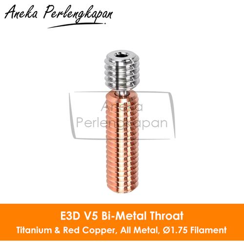 Jual E3D V5 3D Printer Bi Metal Throat All-Metal Titanium Red Copper 1 ...