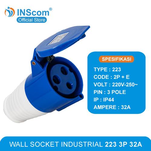 Jual SOCKET MOBILE MOUNTING 3 PIN 32A SOCKET PLUG STOP KONTAK INDUSTRI ...