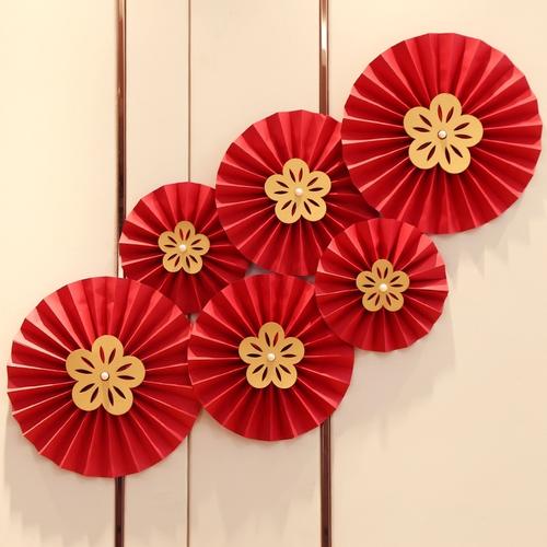 Jual Dekorasi Hiasan Kipas Imlek Tempelan Dinding Set Paperfan Sincia ...