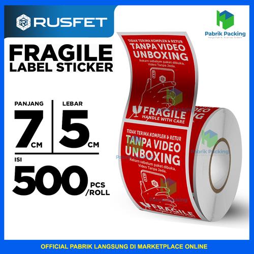 Jual Stiker Unboxing Fragile Label Fragile Unboxing Paket 500pcs Per ...