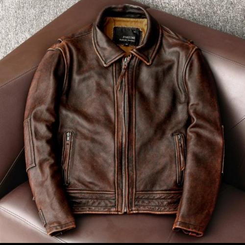 Jual jaket kulit sapi srangken original super premium - Cokelat, XL ...