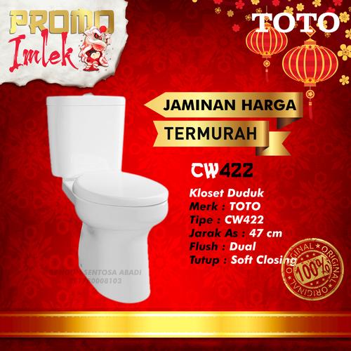 Jual KLOSET DUDUK TOTO CW 422 J/ SW422JP ORI MURAH DUAL FLUSH / KLOSET ...