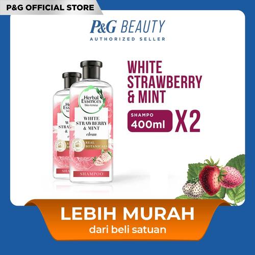 Promo Herbal Essences Sampo Clean White Strawberry Sweet Mint 400ml x2 - Jakarta Timur - P&G ...