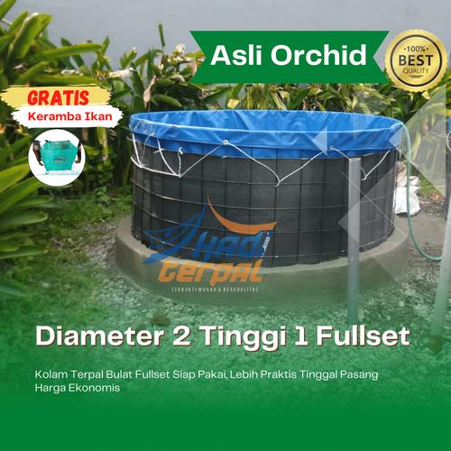 Promo Kolam Terpal Bulat Diameter 2 Tinggi 1 Fullset Orchid Kolam Ikan ...