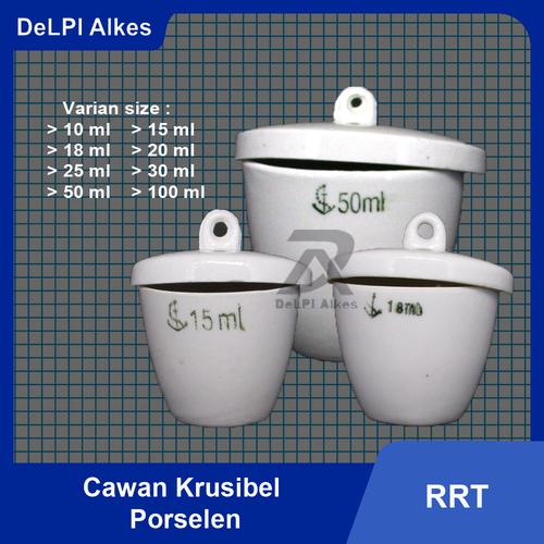 Jual Cawan Krusibel Porselen Crucible Porcelain 10 15 18 20 25 30 50 100 ml - 30 ml - Kab ...