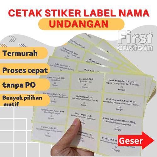 Jual Cetak label undangan / print label nama / print label undangan ...
