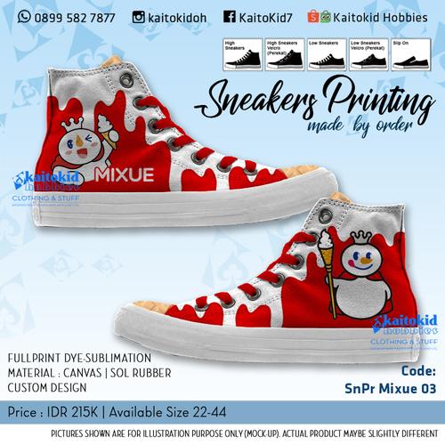 Jual Sepatu Sneakers MIXUE ICE CREAM Full Printing bisa custom desain ...