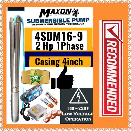 Jual Pompa satelit MAXON 2Hp 1phase 4SDM16/9 Kabel 50 meter submersible ...