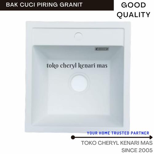 Jual KITCHEN SINK BAK CUCI PIRING GRANIT KECIL PUTIH WHITE BERTU 4845 ...