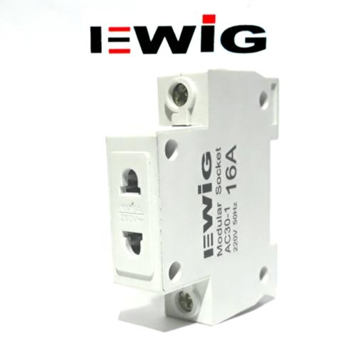 Jual EWIG Stop Kontak Din Rail 2Pin / Stop Kontak Arde / Modular Socket - 2Pin Bulat - Jakarta ...