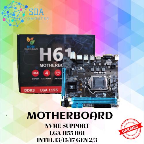 Jual MOBO FREE PROSESOR MAINBOARD H61 SOCKET LGA 1155 - I5 - Kota ...