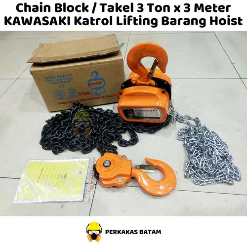 Jual Chain Block Takel 3 TON X 3 Meter KAWASAKI Katrol Lifting barang ...
