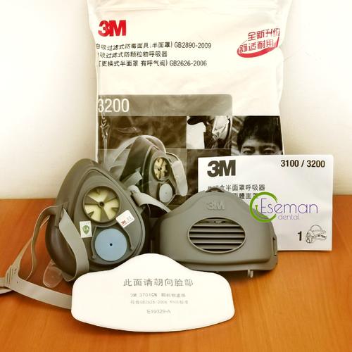 Promo 3M 3200 Half Face Mask Respirator Reusable Masker Karet Elastomer N95 - 3701CN 20pcs ...