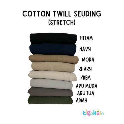 Jual 1 Meter Cotton Twill Stretch Sweding / Katun Twill Stret/ Bahan ...